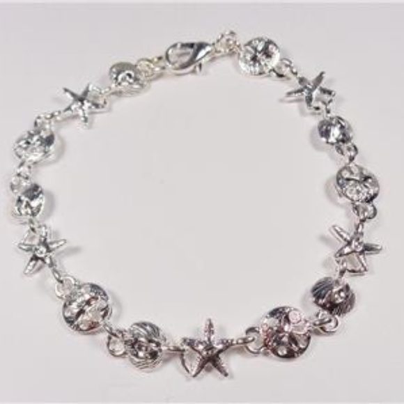 Jewelry | Nautical Sand Dollar Starfish Sea Shell Bracelet | Poshmark